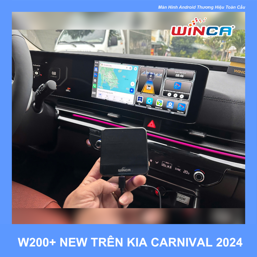 ANDROID BOX W200+ NEW TRÊN XE KIA CARNIVAL 2024